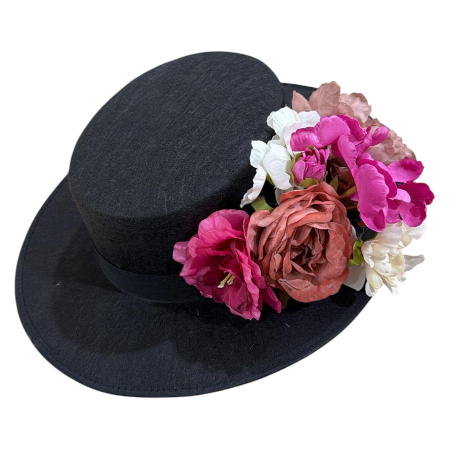 Sombrero cordobés artesanal con ramillete de flores | FlamencoExport