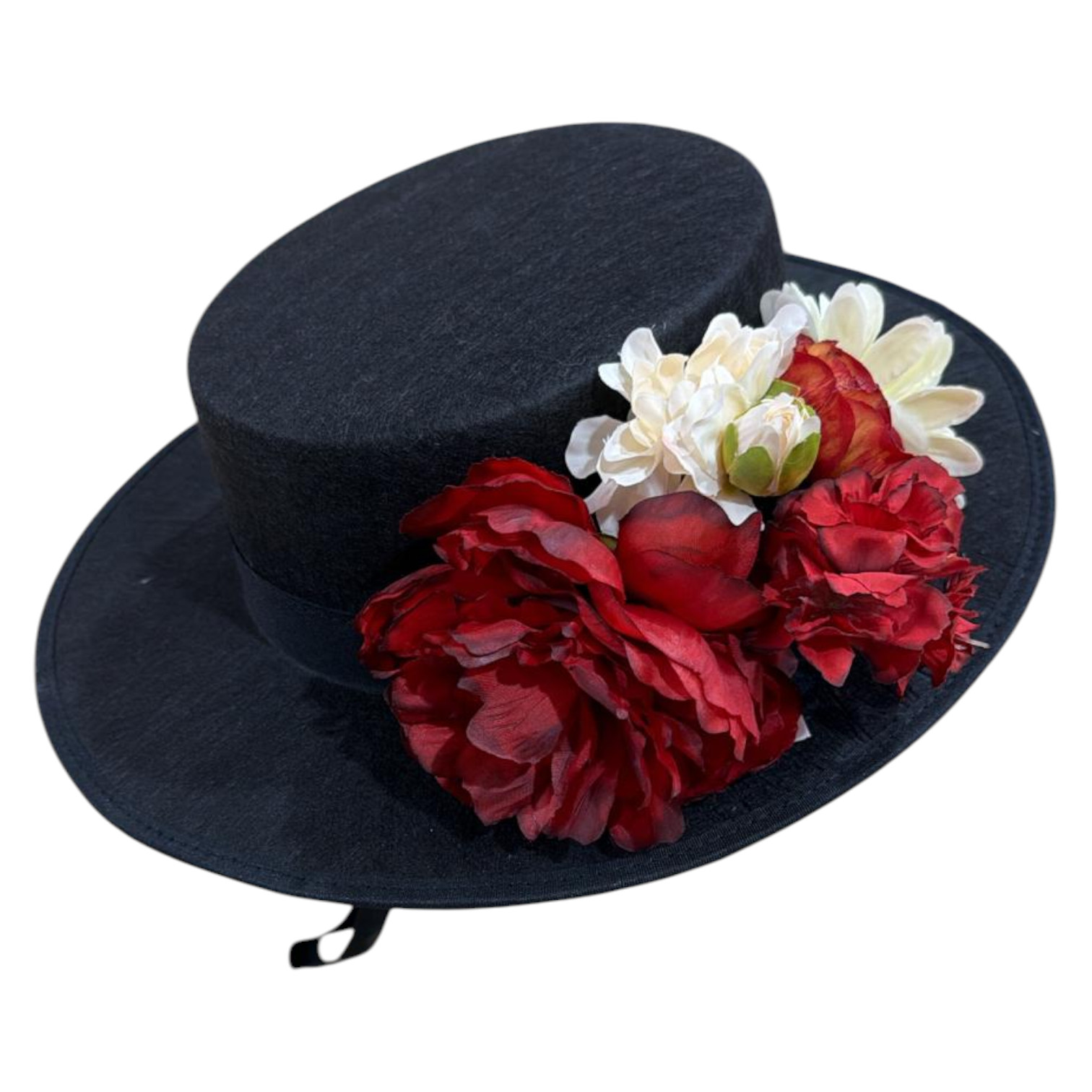 Sombrero cordobés artesanal con ramillete de flores | FlamencoExport